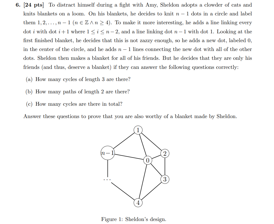 Solved 6. [24 pts) To distract himself during a fight with | Chegg.com
