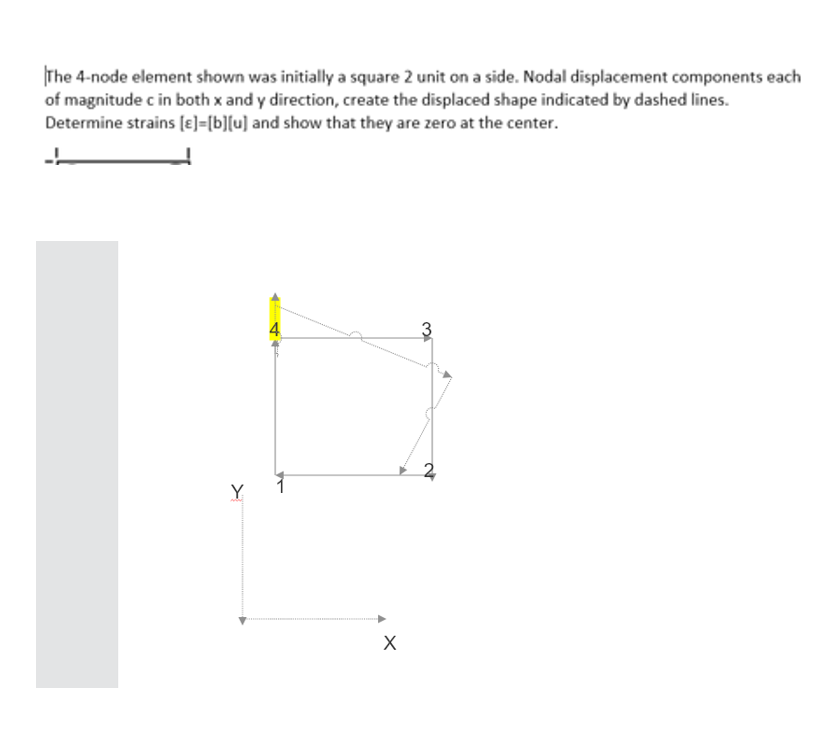 Solved The 4-node element shown was initially a square 2 | Chegg.com