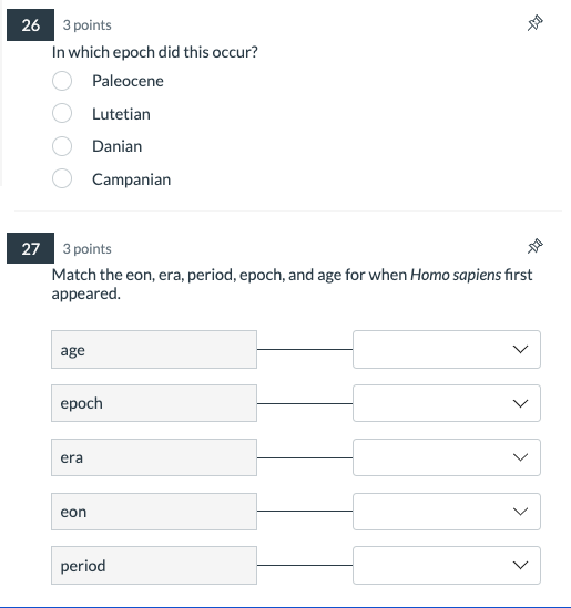 Solved 263 points In which epoch did this occur? Paleocene | Chegg.com