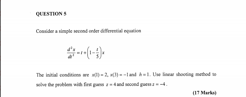Solved QUESTION 5 Consider a simple second order | Chegg.com