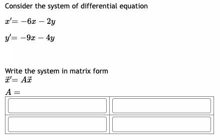 Solved Consider the system of differential equation | Chegg.com