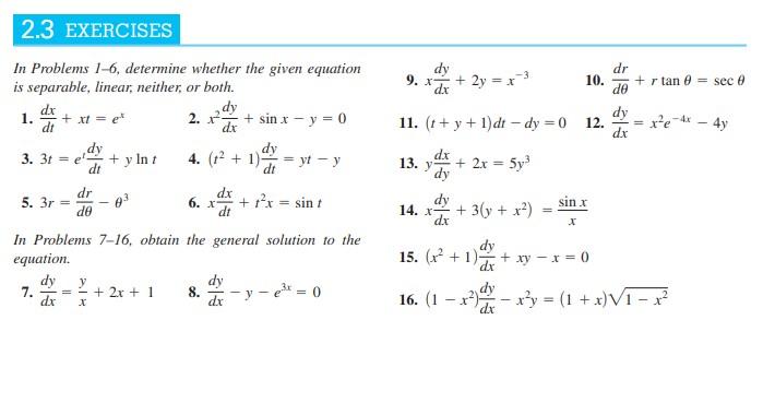 Solved 2 3 Exercises Ty In Problems 1 6 Determine Whether