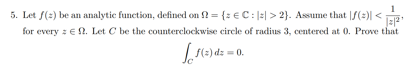 Solved Let f(z) ﻿be an analytic function, defined on | Chegg.com