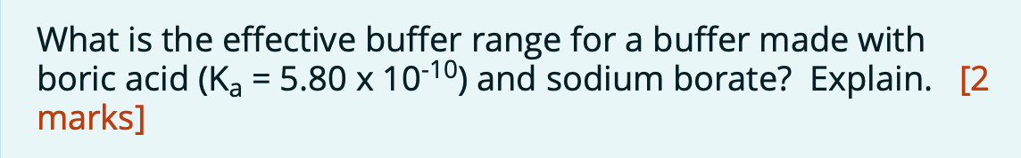 Solved What is the effective buffer range for a buffer made | Chegg.com