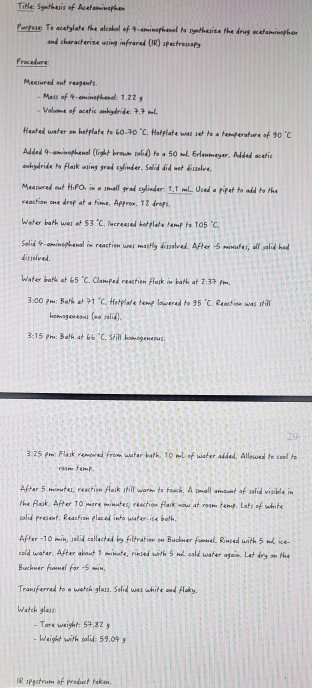 Solved Part C-Experimental Write-Up (must be answered on | Chegg.com