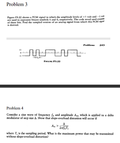 Solved Figure P3.22 shows a PCM signal in which the | Chegg.com