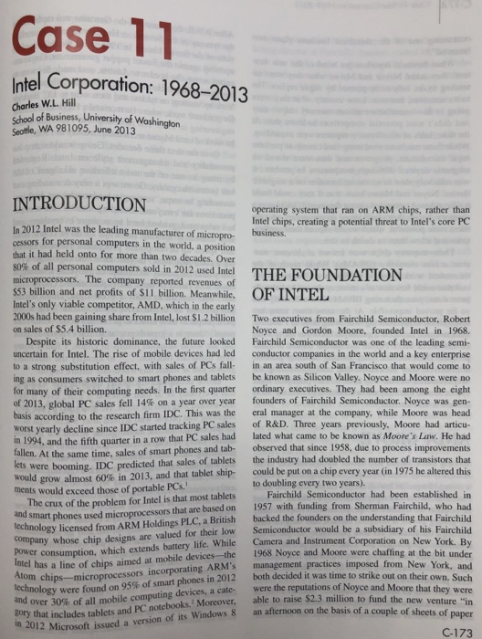 Solved Case study 11: Intel Corporation 1968 - 2013 | Chegg.com
