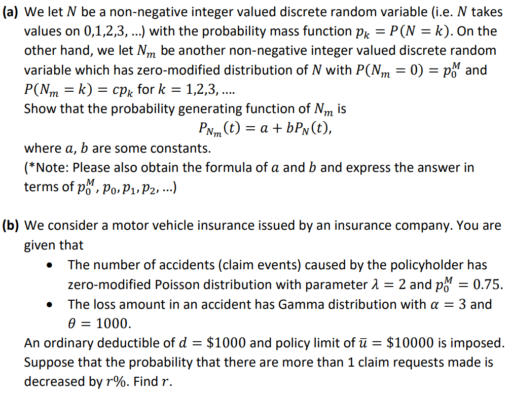 (a) We let N be a non-negative integer valued | Chegg.com