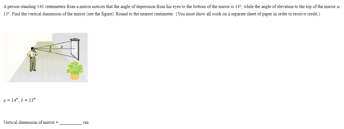 Solved A person standing 140 centimeters from a mirror | Chegg.com