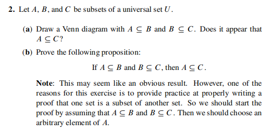 Solved 2. Let A, B, and C be subsets of a universal set U. | Chegg.com