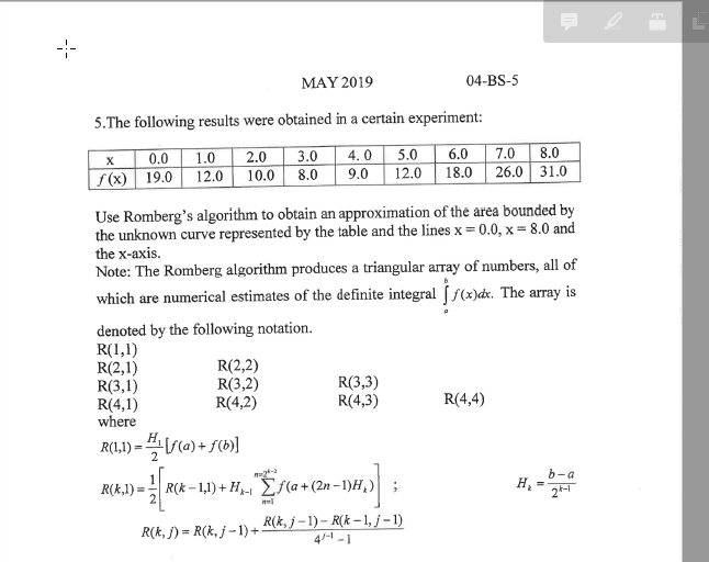 Solved 5.The following results were obtained in a certain | Chegg.com