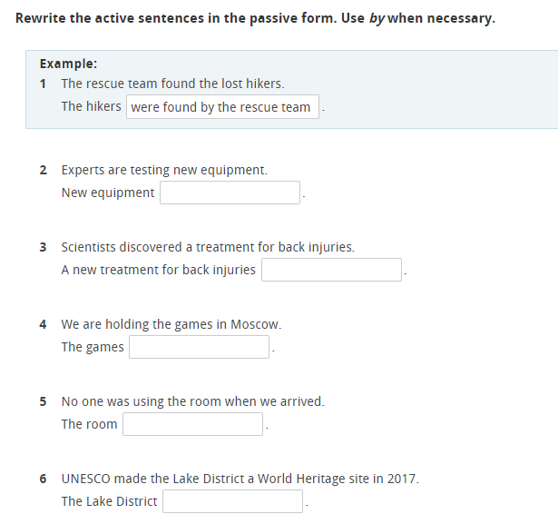 Rewrite the active sentences in the passive | Chegg.com