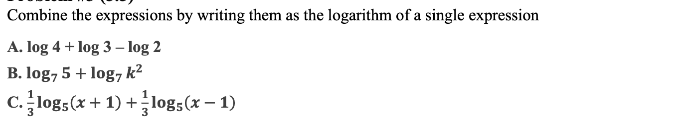 Solved Combine the expressions by writing them as the | Chegg.com