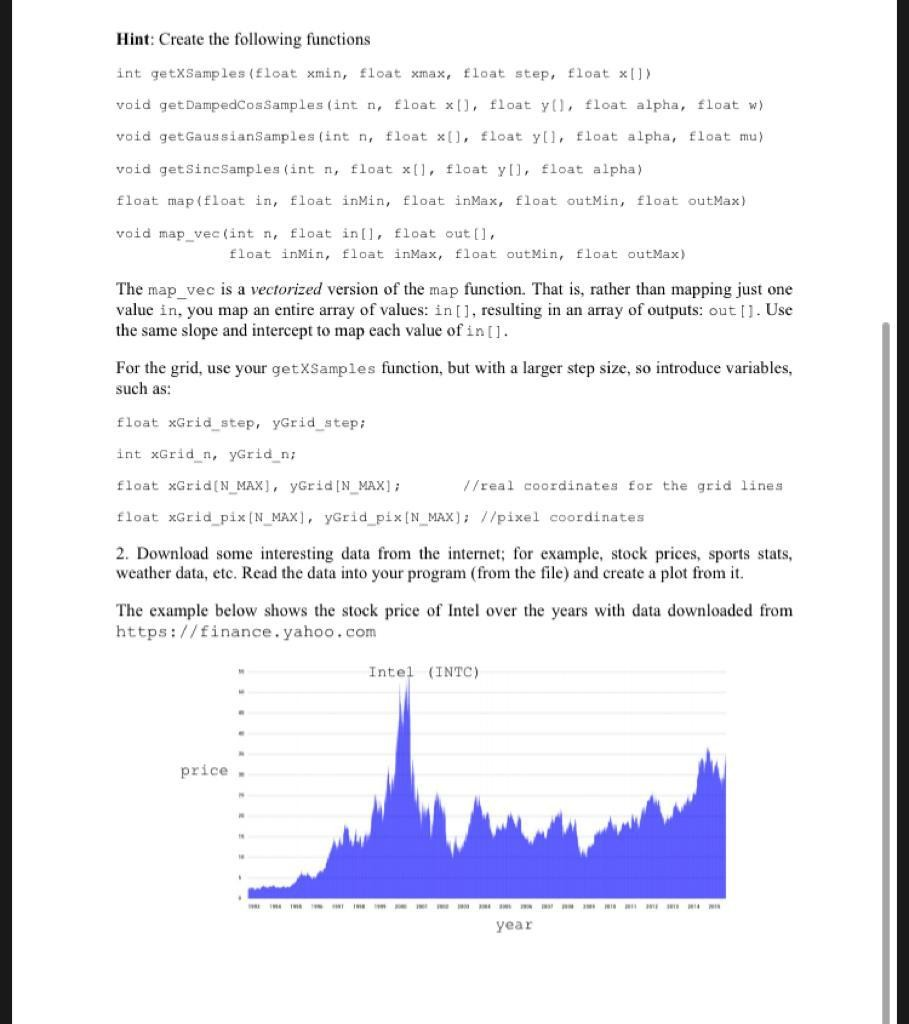 1. Write an open frameworks program to plot some | Chegg.com