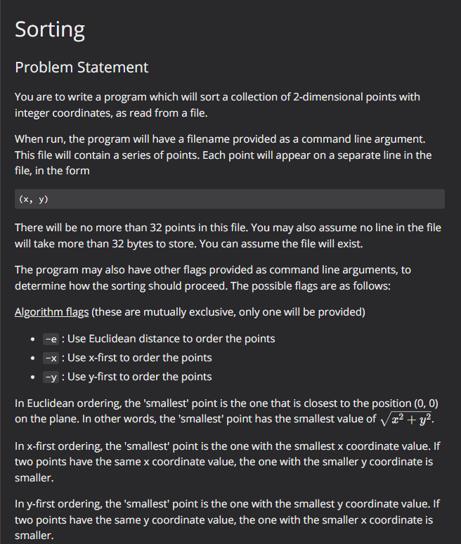 Solved Sorting Problem Statement You are to write a program | Chegg.com