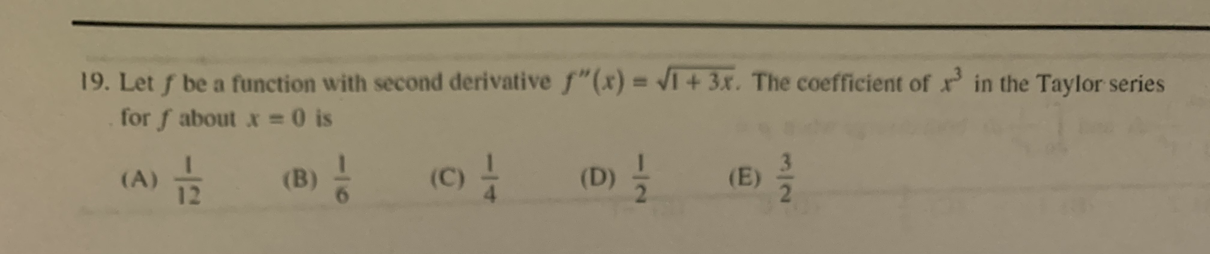 Solved 12. lim 1-0 -lis . (A) DO (B) e- (C) 1 (D) 0 (E) et | Chegg.com