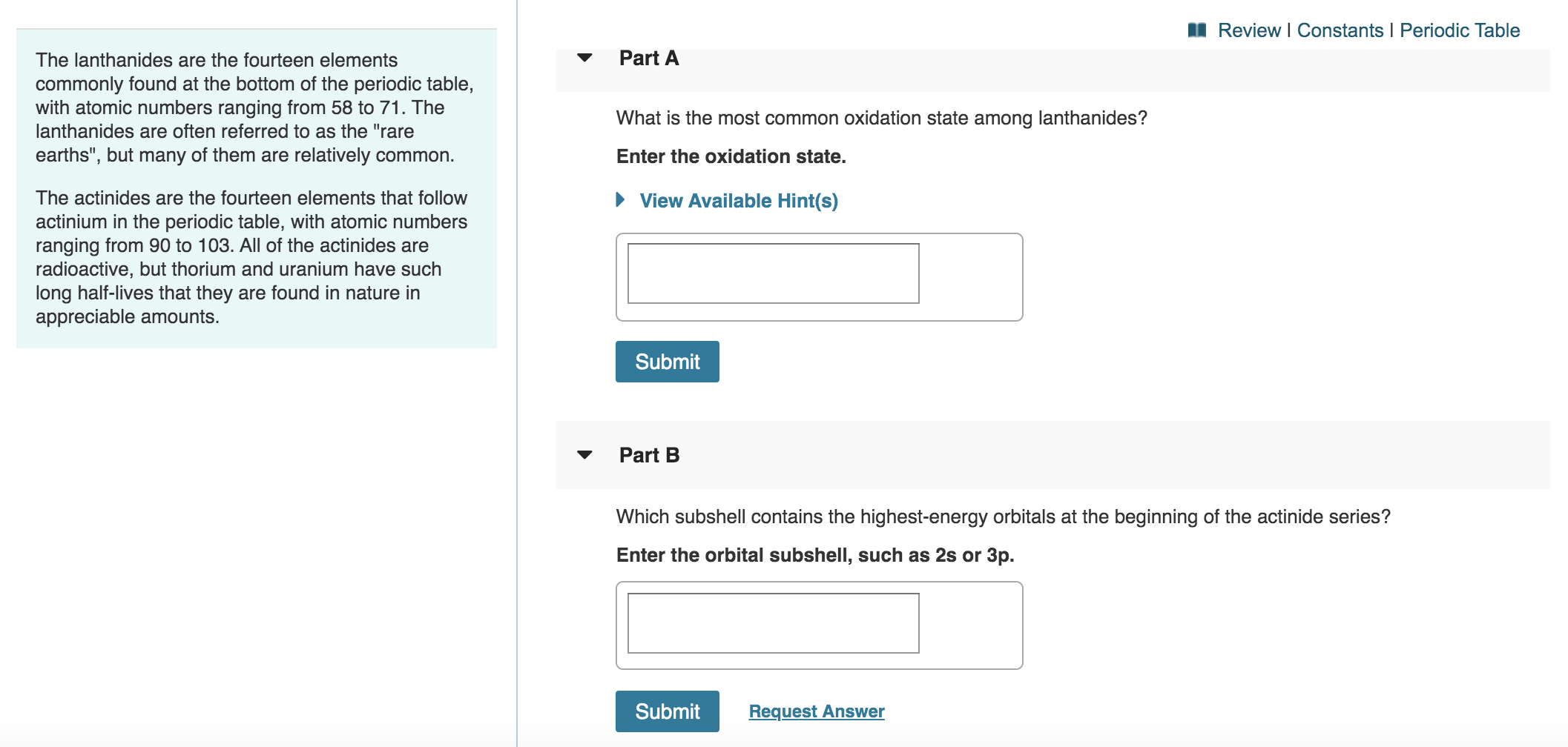 Solved MI Review | Constants | Periodic Table Part A The | Chegg.com Solved MI Review | Constants | Periodic Table Part A The | Chegg.com