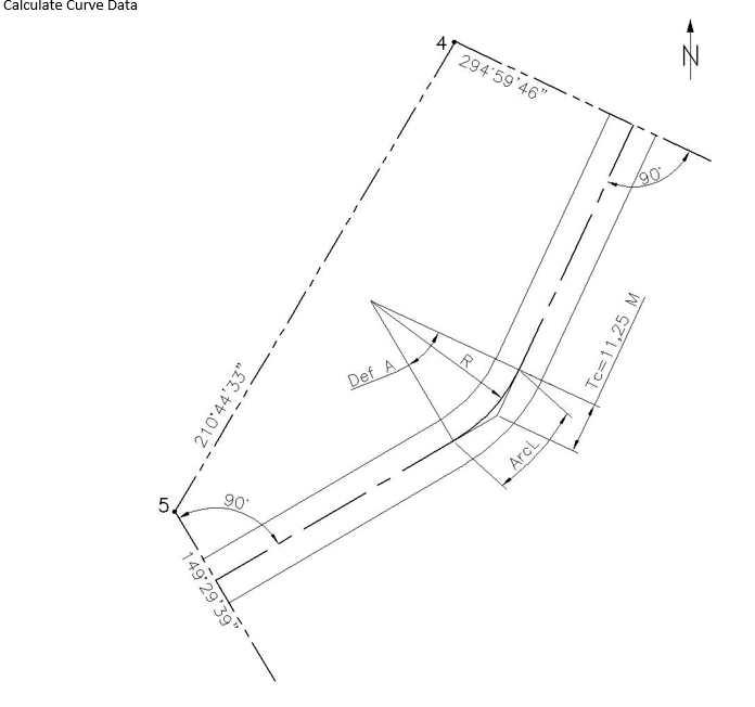 Solved Calculate Curve Data Deflection Angle (A) | Chegg.com