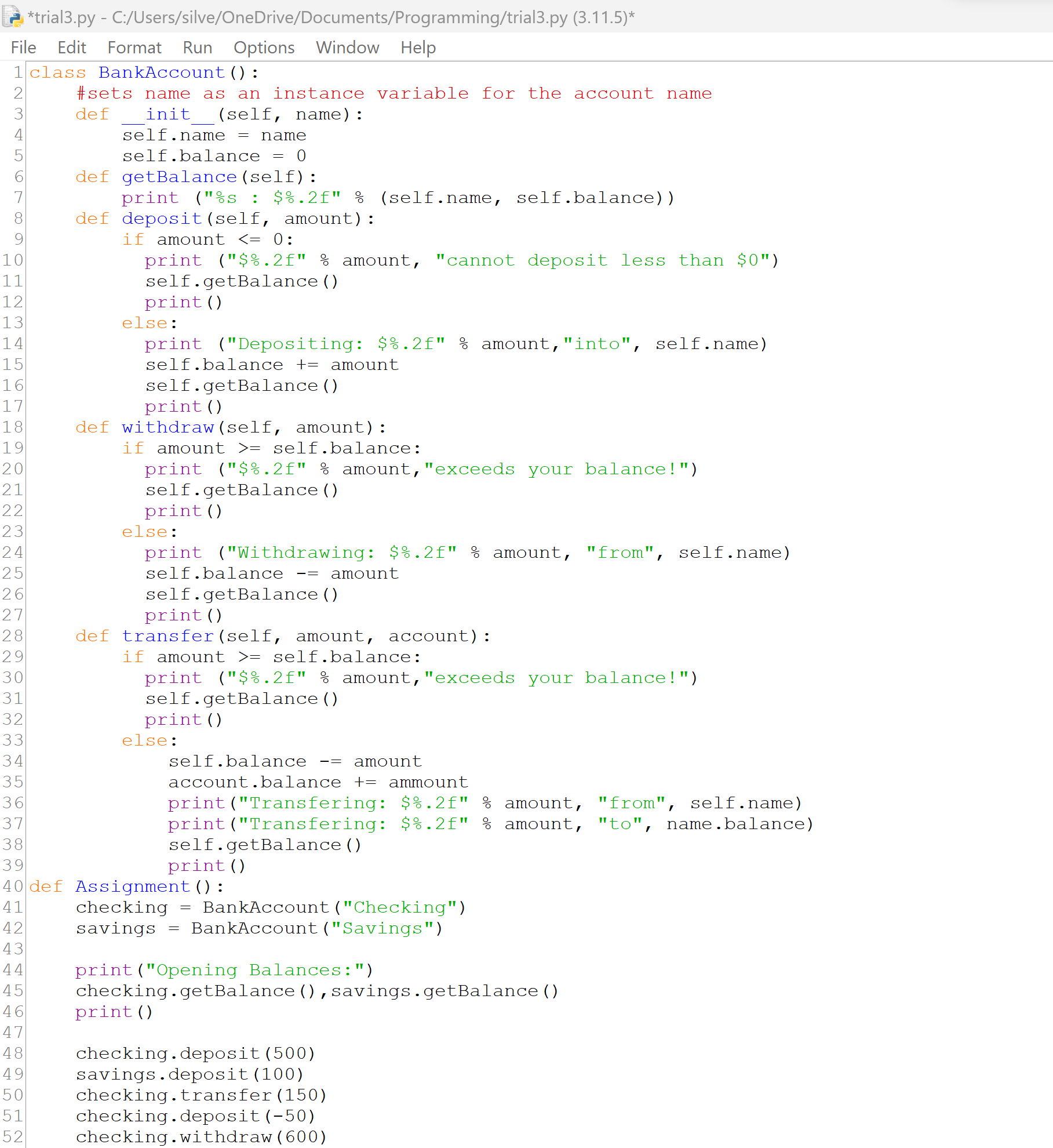 Solved File Edit Format Run Options Window Helpclass | Chegg.com