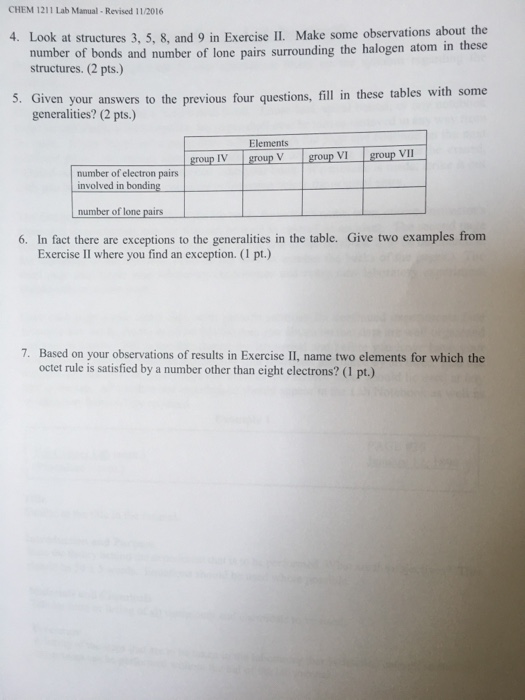 Solved Exercise I1.Predictng molecule) VSEPR Type: Lewis | Chegg.com