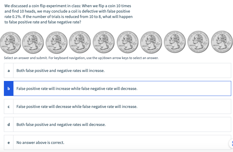 Solved We discussed a coin flip experiment in class: When we | Chegg.com
