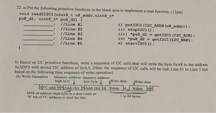 22. a) Put the following primitive functions in the | Chegg.com