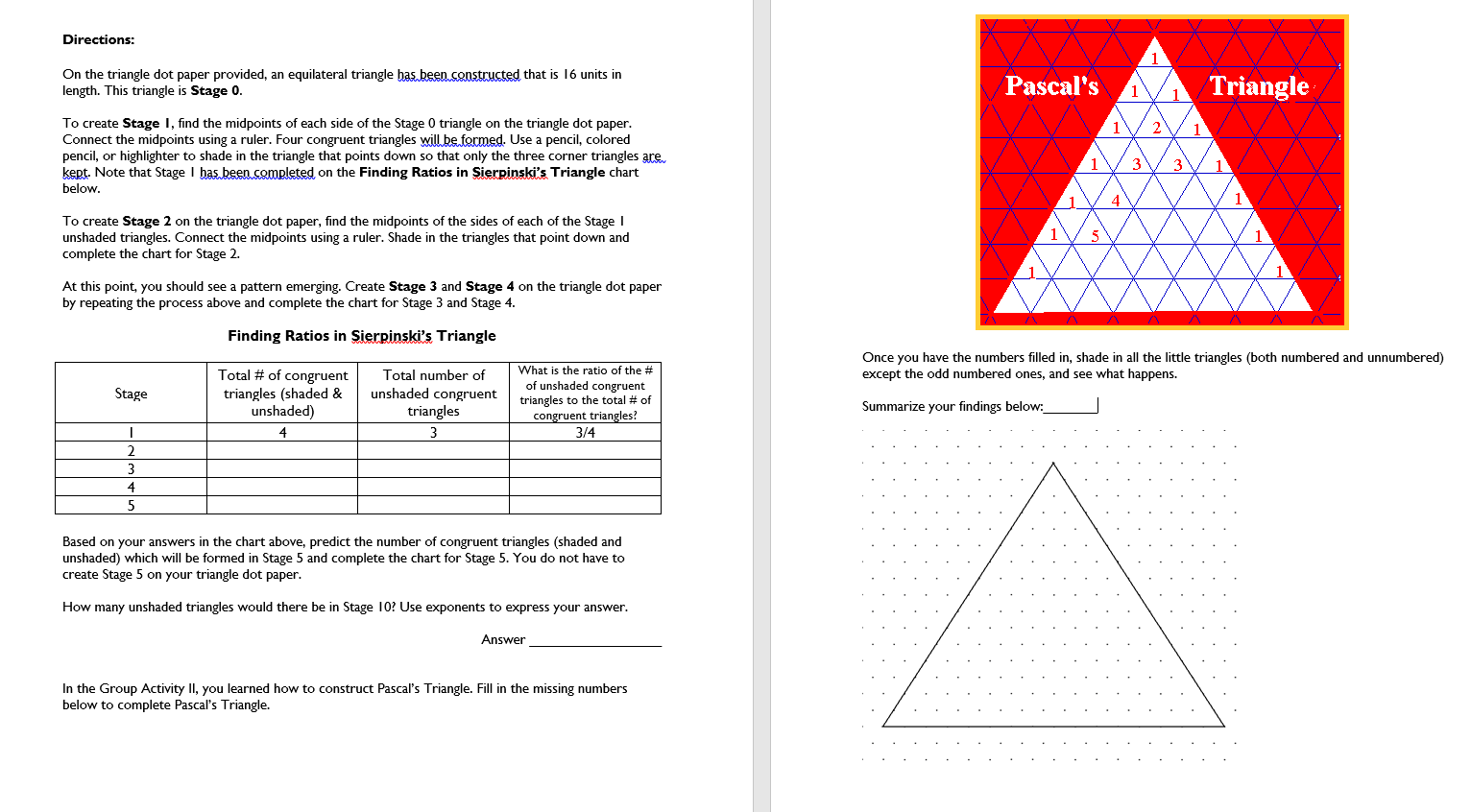Directions: On the triangle dot paper provided, an | Chegg.com