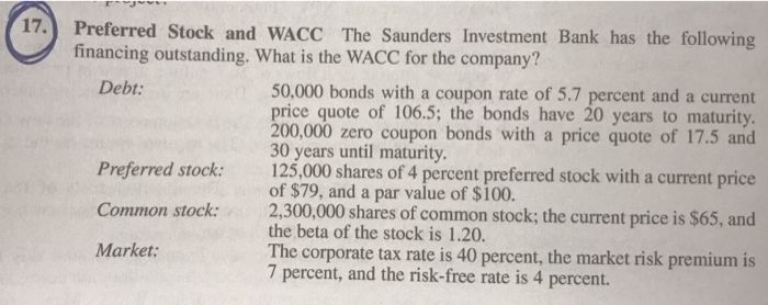 17 Preferred Stock And WACC The Saunders Investment Bank Has The Following Financing 17-preferred-stock-and-wacc-the-saunders-investment-bank-has-the-following-financing
