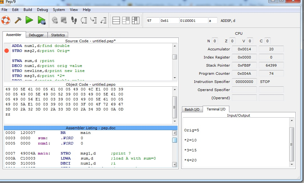 Write a Pep/9 assembly language program that reads an | Chegg.com