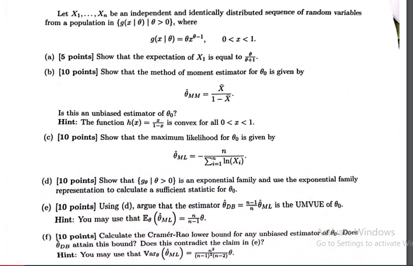 Solved Let X1,…,Xn be an independent and identically | Chegg.com