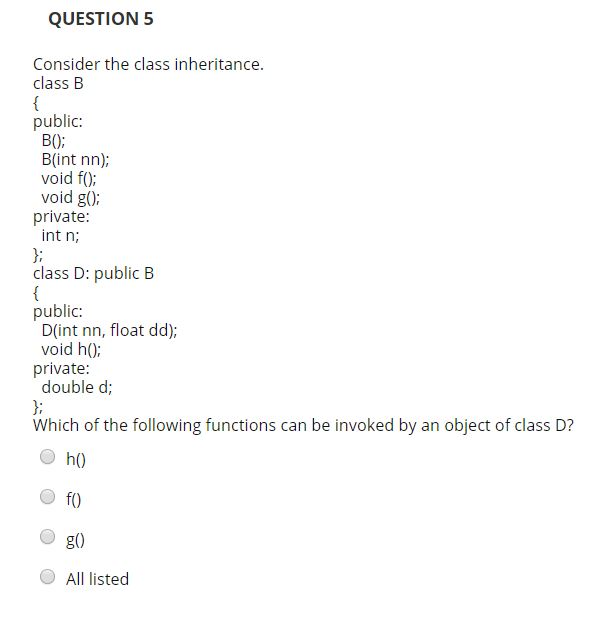 Solved QUESTION 1 Suppose class Child is derived from class | Chegg.com
