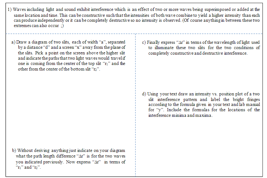 Solved 1) Waves including light and sound exhibit | Chegg.com
