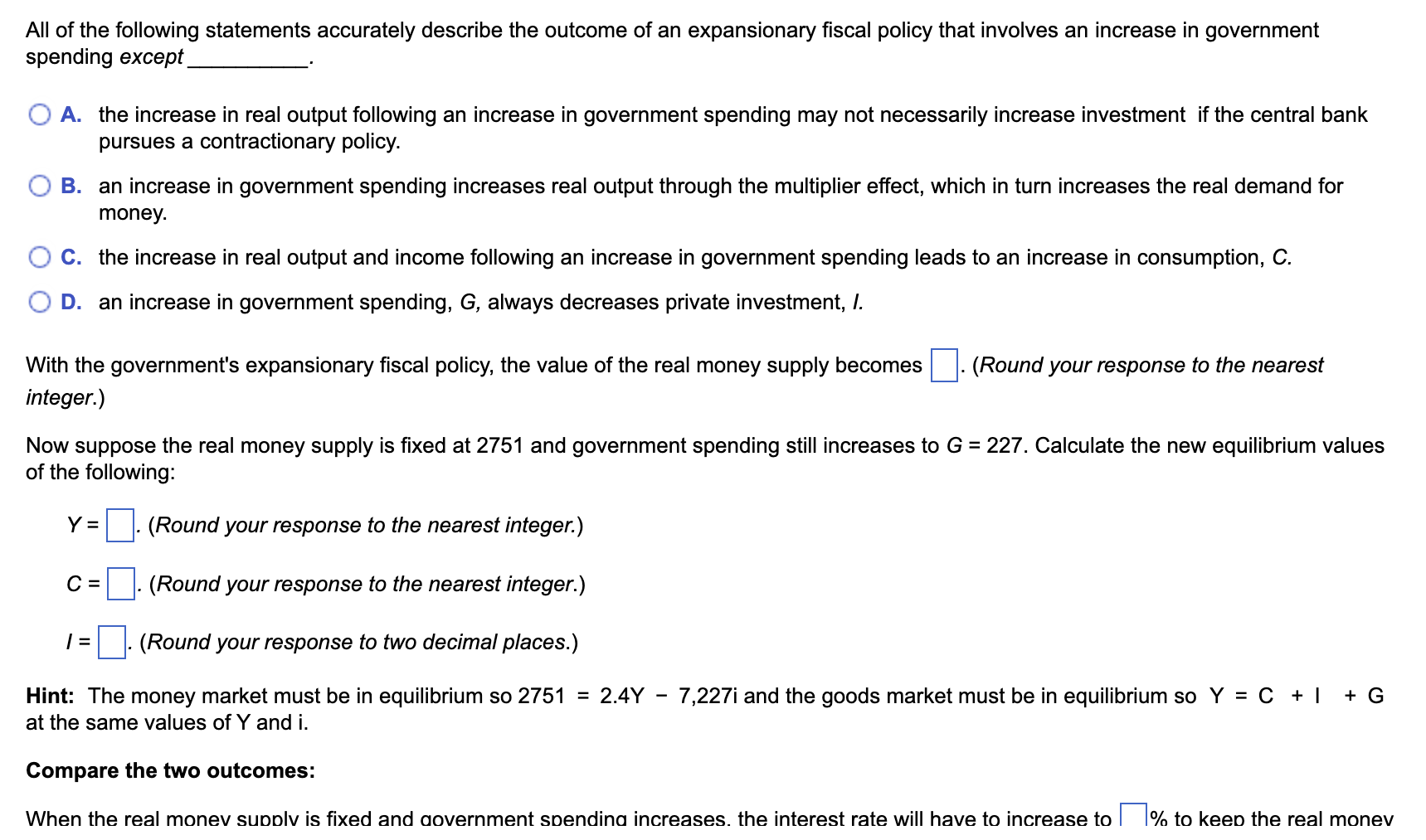 Solved Consider the following IS-LM model: | Chegg.com