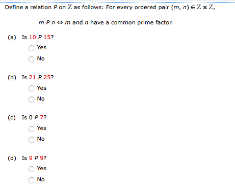 Solved Define a relation Pon Z as follows: For every ordered | Chegg.com