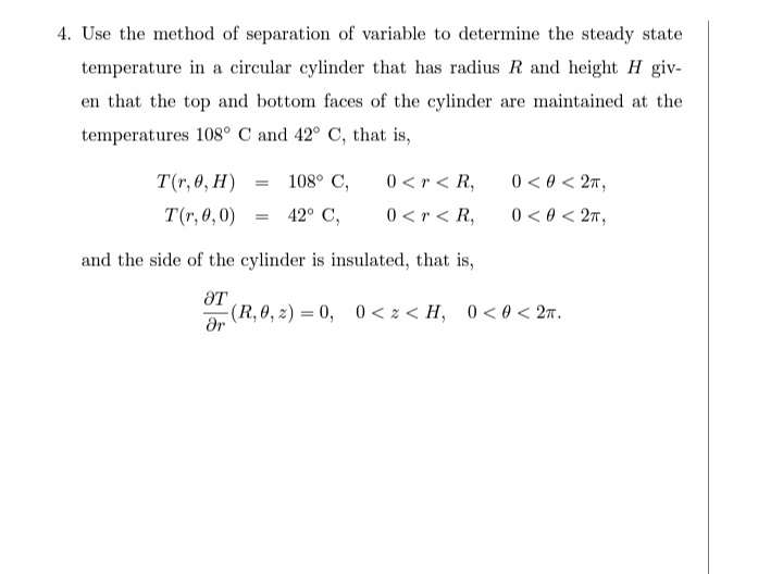 Solved Use the method of separation of variable to determine | Chegg.com