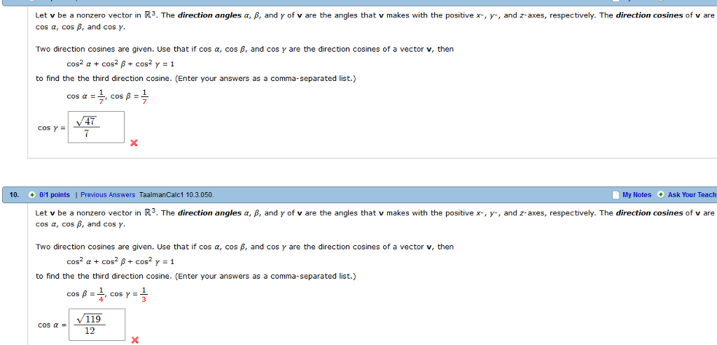 Solved Let v be a nonzero vector in R3. The direction angles | Chegg.com