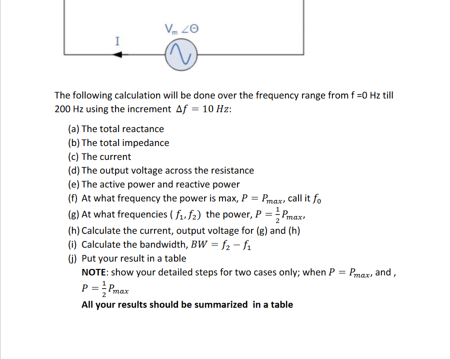 Solved R=5ohm,L=50mH,C=100 microfarad, Vs=120(rms), | Chegg.com