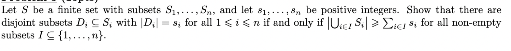 Solved Let S be a finite set with subsets S1,…,Sn, and let | Chegg.com