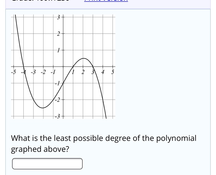 Solved 2 What Is The Least Possible Degree Of The Polynomial