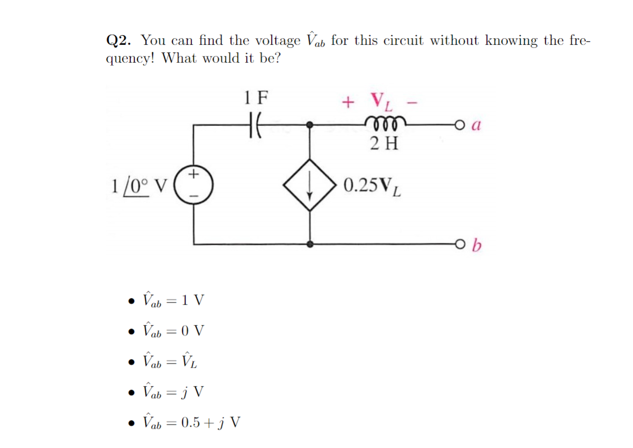 Solved Q2. You can find the voltage Ďab for this circuit | Chegg.com