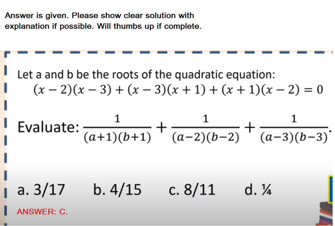 Solved Answer is given. Please show clear solution with | Chegg.com