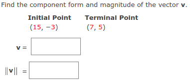 Solved Find the component form and magnitude of the vector | Chegg.com