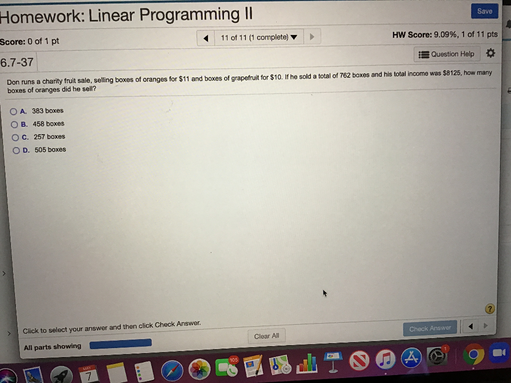 Solved Homework: Linear Programming II Save 11 of 11 (1 | Chegg.com