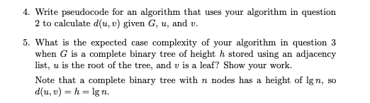 PROBLEM 2 ALG: ALGORITHM: DFS(G, u, h) u.visited = | Chegg.com