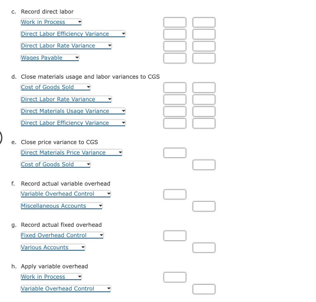 Solved Basic Variance Analysis, Revision of Standards, | Chegg.com
