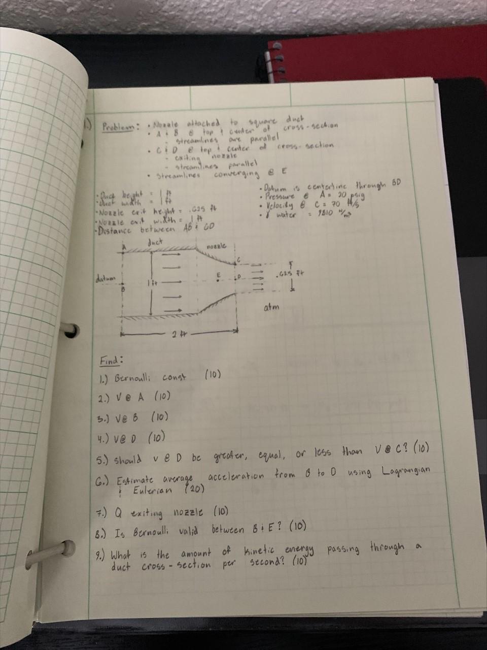 Fluid Mechanics Problem: Nozzle attached to | Chegg.com