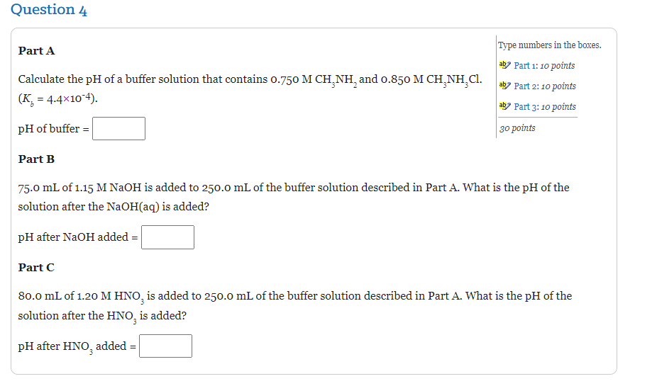 Solved Calculate the \\( \\mathrm{pH} \\) of a buffer | Chegg.com
