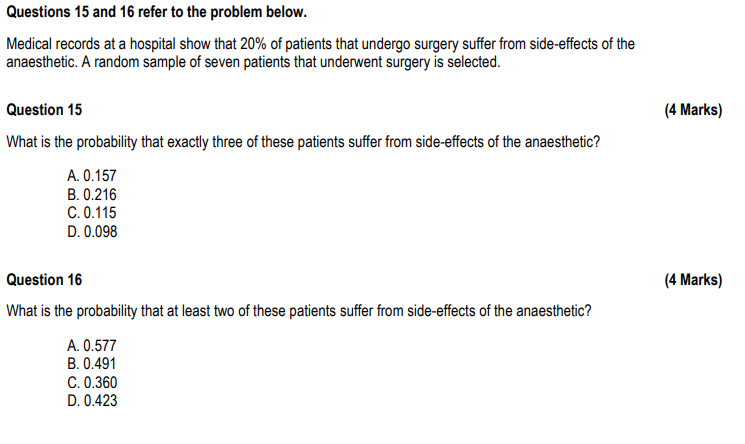Solved Questions 15 ﻿and 16 ﻿refer to the problem | Chegg.com