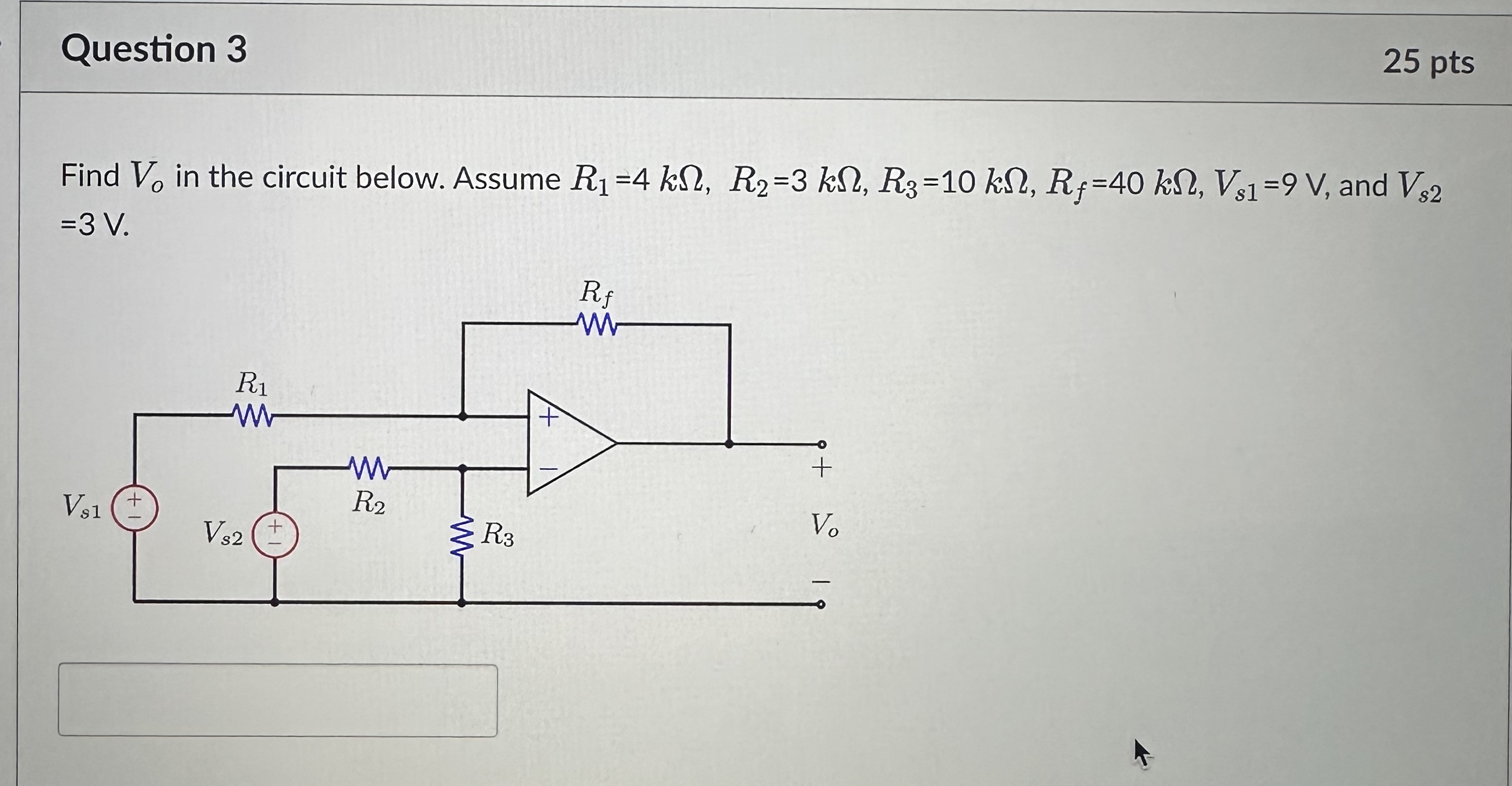 Question 3Find Vo ﻿in the circuit below. Assume | Chegg.com