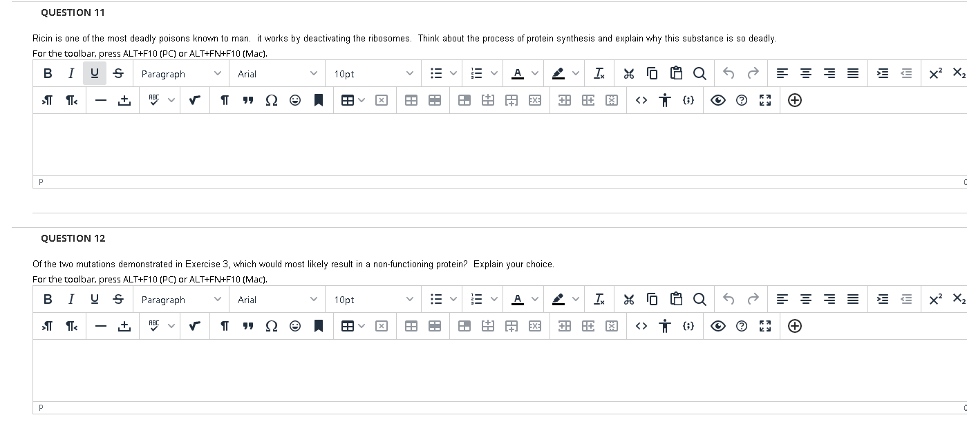 Solved QUESTION 11 Ricin is one of the most deadly poisons | Chegg.com